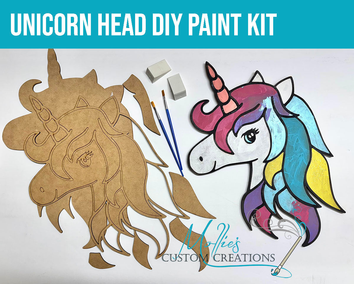 Unicorn Head DIY Paint Kit | Kid's Art Craft Project Activity – Mollie ...