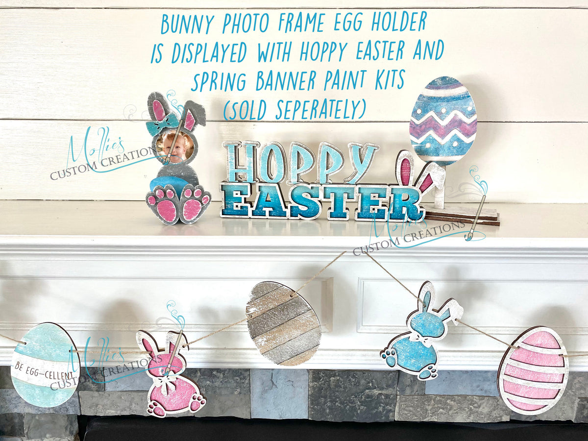 Easter Bunny Photo Frame & Egg Holder DIY Paint Kit | Kids Art Craft P ...